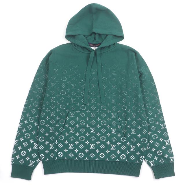 未使用品□LOUIS VUITTON ルイヴィトン 23AW モノグラム・グラディエント プルオーバー ニットパーカー グリーン M イタリア製 正規品