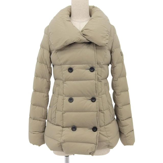 極美品▲TATRAS タトラス LTA18A4488 LORENZANA ロゴワッペン付き ダブルブレスト ダウンジャケット ベージュ 2 正規品 レディース