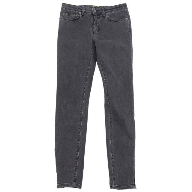 美品▲SAINT LAURENT PARIS サンローランパリ 2013年製 D02 W/SK-MW エディ期 裾ジップ ブラックデニムパンツ 28 イタリア製 レディース