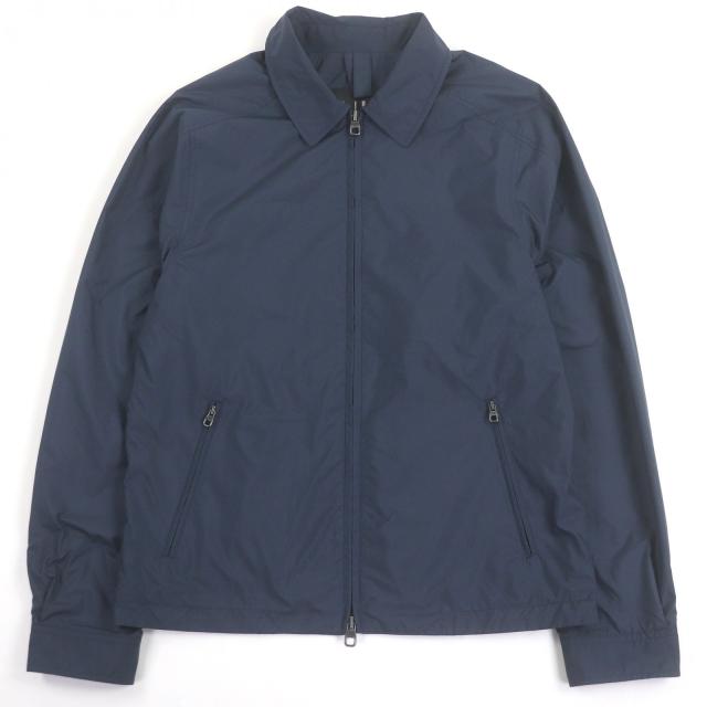 美品□Dunhill ダンヒル 無地 ダブルジップ スイングトップ ナイロンジャンパー ブルゾンジャケット ネイビー S 正規品 メンズオススメ