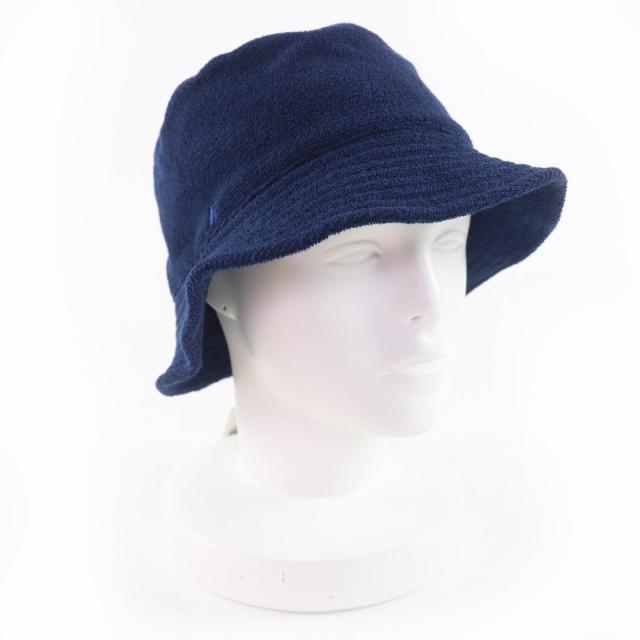 未使用品☆HERMES エルメス コットン100％ Hロゴ刺繍 バケットハット 帽子 ネイビー 59 箱・保存袋付き フランス製 正規品 レディース
