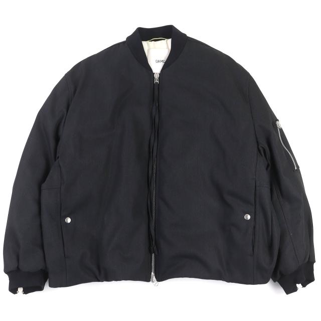 極美品△OAMC オーエーエムシー 22AW 22A280AU11 VEGA BOMBER ロゴ刺繍 ジップアップ ブルゾン ボンバージャケット ブラック系 L 正規品