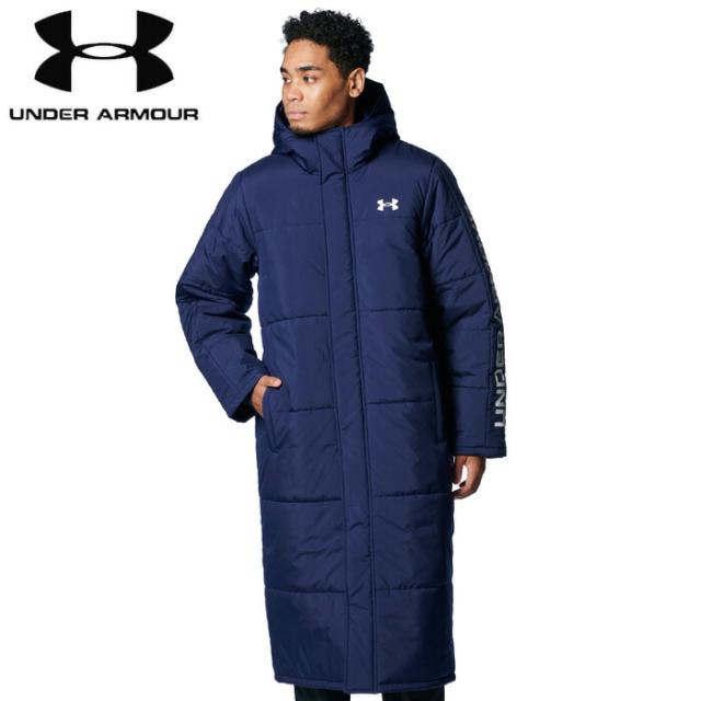 under_armour/アンダーアーマー トレーニング アウター [1388242-410 ロゴロングコート] コート_ロングコート_防寒/2025FW【ネコポス不可】