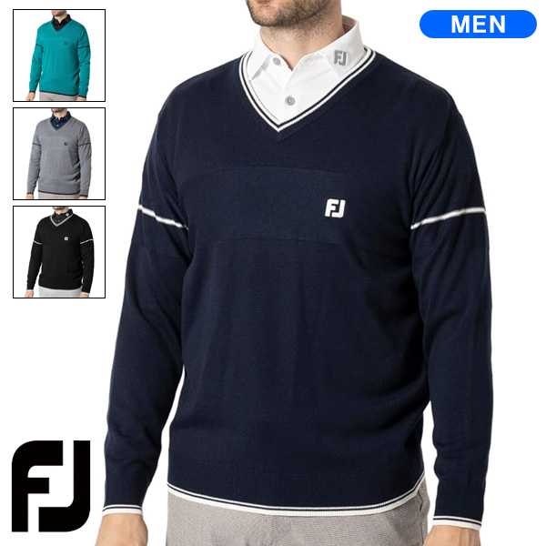 フットジョイ メンズ スリーブライン 長袖Ｖネックセーター FJ-F24-M11