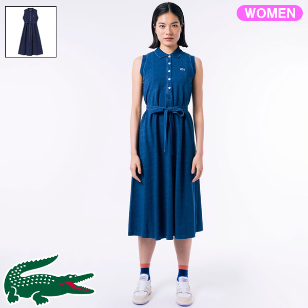 ラコステ レディース インディゴノースリーブポロドレス EF007J-99