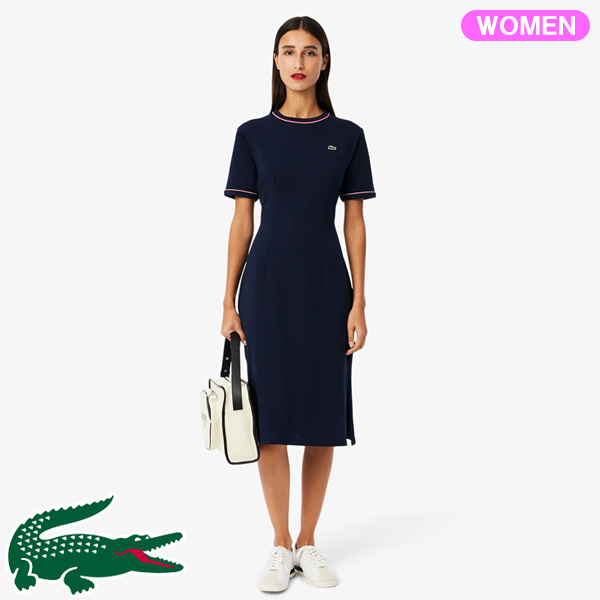 ラコステ レディース ラインドリブTシャツドレス EF9988-10