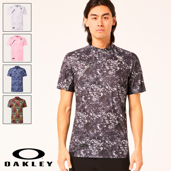 オークリー 半袖ハイネックシャツ スカル ブルームクォーツ モック FOA406430