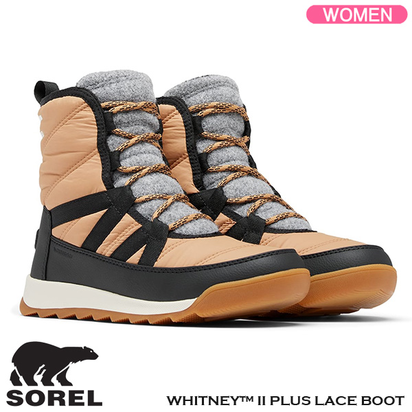 ソレル ブーツ SOREL WHITNEY II PLUS LACE WP ウィットニー2 プラス レース ウォータープルーフ タウニーバフ/ブラック ウィメンズ ブーツ NL5162-253