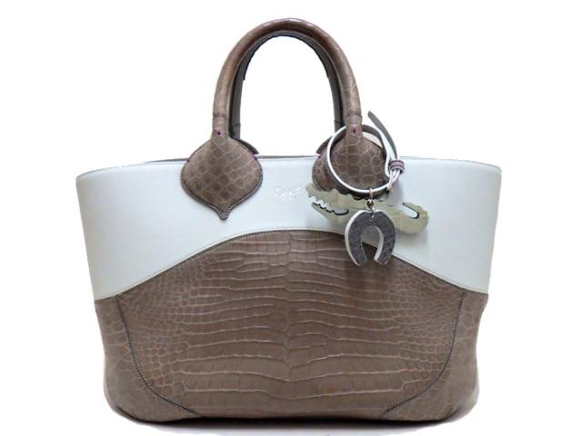 【新品同様 S品】 CIVINILE チビナイル CROCODILE クロコダイル ハンドバッグ トートバッグ チビワニチャーム