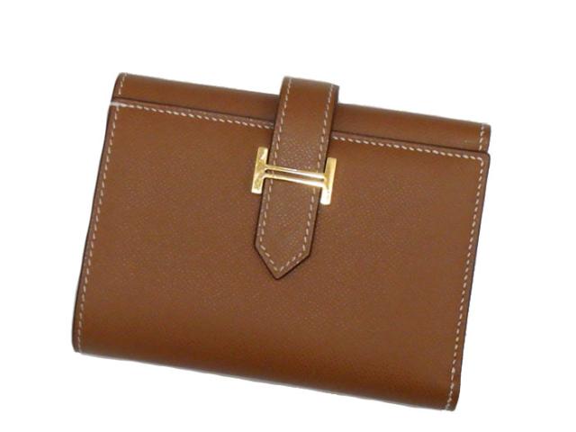 【中古】【美品】 HERMES エルメス ベアンコンビネ ゴールド ヴォーエプソン ゴールド金具 B刻 （2023年）財布