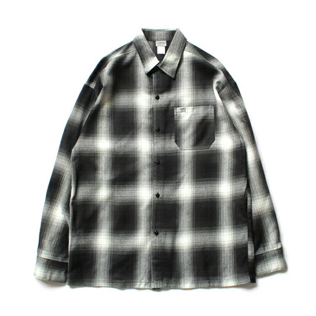 CalTop（キャルトップ） / 2000 オンブレチェック L/Sシャツ - Black/Ivory ブラック×アイボリー