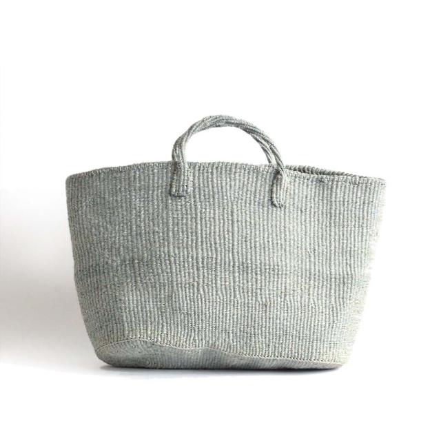 サイザル カゴバッグ 楕円L - グレー かごバッグ