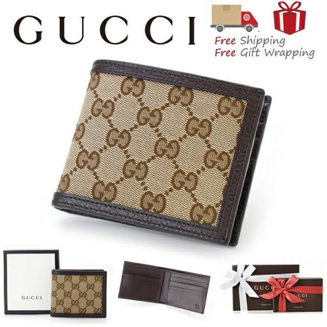 GUCCI グッチ 260987 GGキャンパス 二つ折財布 新品 本物保証 ギフト プレゼント 無料ギフトラッピング対応可！