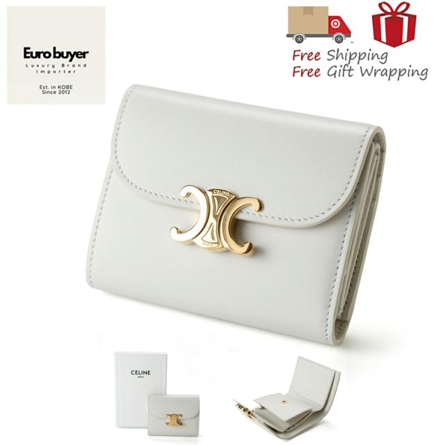 CELINE  セリーヌ  財布　TRIOMPHE コンパクト財布 10D783DPV  新品 ギフト プレゼント  贈り物 無料 ラッピング 包装