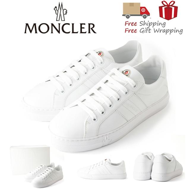 【送料無料】 MONCLER モンクレール スニーカー 人気 ホワイト レザー スニーカー 39 25cm  新品ギフト ラッピング プレゼント プレゼント ギフト 贈り物