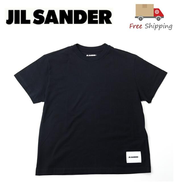 【送料無料】JILSANDER ジルサンダー   裾ロゴ Tシャツ 1枚 J40GC0001 ブラック ブラック 新品