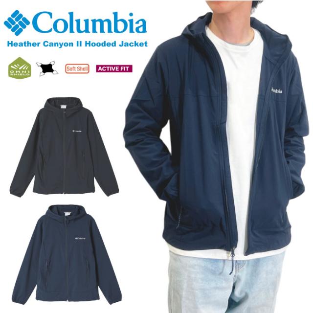 Columbia コロンビア ライトアウター マウンテンパーカー マンパ ストレッチ はっ水 撥水 防汚 軽量 ウトドア 登山 ハイキング キャンプ 釣り フェス スポーツ メンズ アクティブフィット ヘザーキャニオンIIフーデッドジャケット WE1602 SALE
