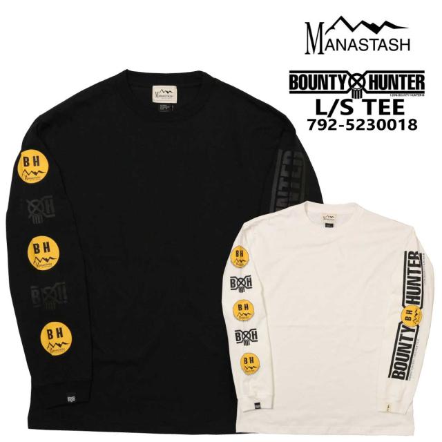 MANASTASH マナスタッシュ BOUNTY HUNTER バウンティハンター 長袖 Tシャツ カットソー 792-5230018 L/S TEE コラボ グラフィック ロゴ プリント メンズ