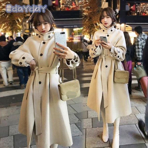 レディース ステンカラートレンチコート らしゃ ウール スプリングコート トレンチコート ダブル ロング丈 高品質 コート 通勤 アウター ロング丈レディース