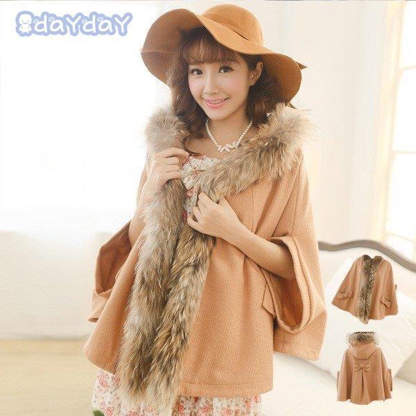 レディース　新作　新品　安い　かわいい　女らしく　ポンチョコートレディース ファーフード 薄地 コート