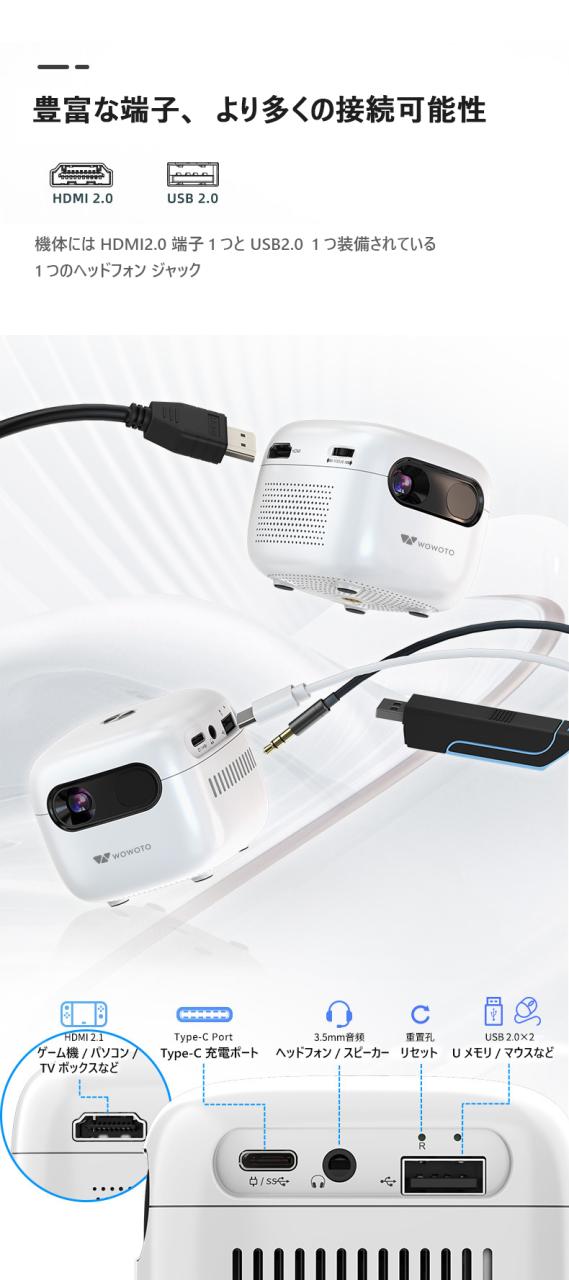 540p ミニプロジェクターQ6plus　充電式　USB　ポータブル　キャンプ　旅行用　ビジネス用 540p ミニプロジェクターQ6plus 充電式 USB ポータブル キャンプ 旅行