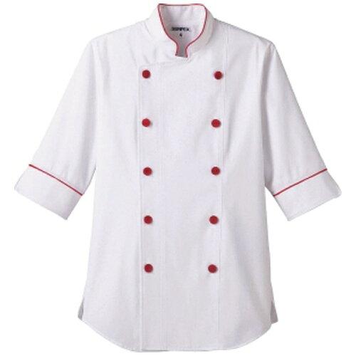 サンペックスイスト ショップコート ET-1139ホワイト×レッド LL【SKC5204】