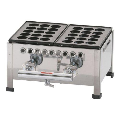 TKG テイケイジイ 遠藤商事 関西式たこ焼器(15穴) 2枚掛LPガス【GTK221】