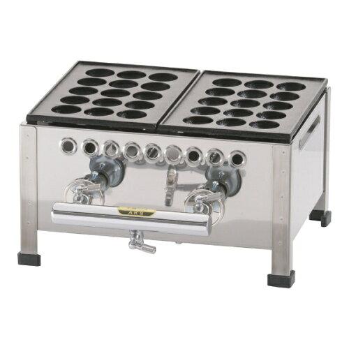 TKG テイケイジイ 遠藤商事 関西式たこ焼器(15穴) 2枚掛12・13A【GTK222】
