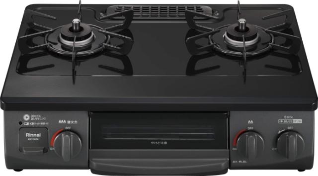 RINNAI リンナイ リンナイ ガステーブル 都市ガス12A・13A用 幅約56cm 片面焼きグリル 左強火力 KG35NBKL/13A ブラック