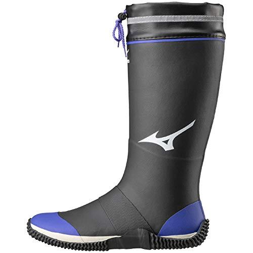 ワークブーツ ミズノ ロングブーツ ブラック×ブルー 280 (F3JBN90109280 7217)