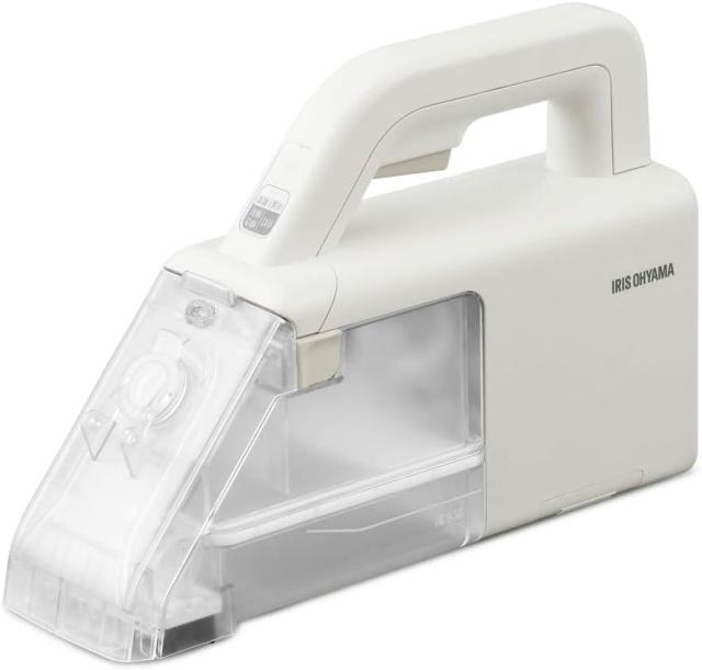 IRISOHYAMA アイリスオーヤマ ハンディ リンサークリーナー コードレス コンパクトモデル 車内も楽々洗浄 運転音低減 静か 小さな子供 ペット 洗いやすい回収タンク お湯使用可能 水だけ洗浄 軽量 コンパクト RNS-B200D-HW グレー/ホワイト