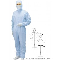 ブラストン クリーンルーム用ウェア フード付カバーオール(ブルー) 男女共用 BSC-11001-B M (7052bn)