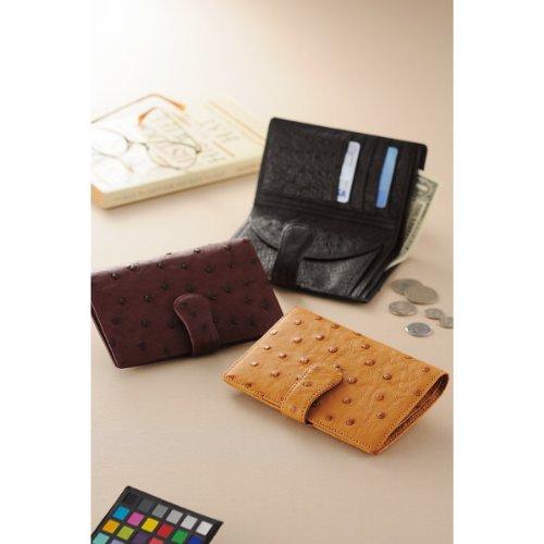 オーストリッチ横長ベロ付財布 イエロー  S-NO8500043YE