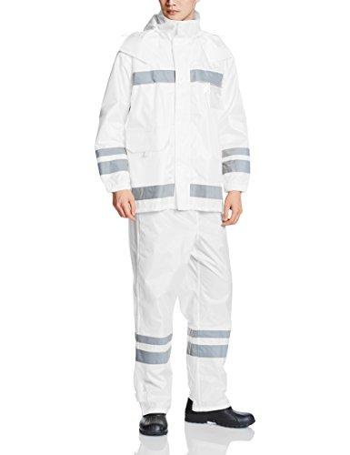 市場】視認性レインスーツ ホワイト Mサイズ ※取寄品 カジメイク 3810