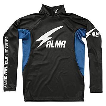 マーシャルワールド ALRH1-M-BK サンダー ロングラッシュ ハイネック 黒×青 M【新ロゴでの手配となります】