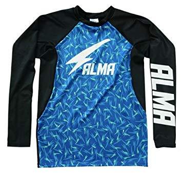 マーシャルワールド ALRL1-XL-AQ サンダー カモ ロングラッシュ 青×黒 XL【新ロゴでの手配となります】