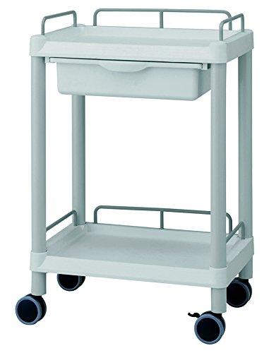 アズワン モバイルイ-ジ-カ-ト(ガ-ド枠付き:グレ-) 2段 532×368×819 引出ありNC3-6639-013-6639-02