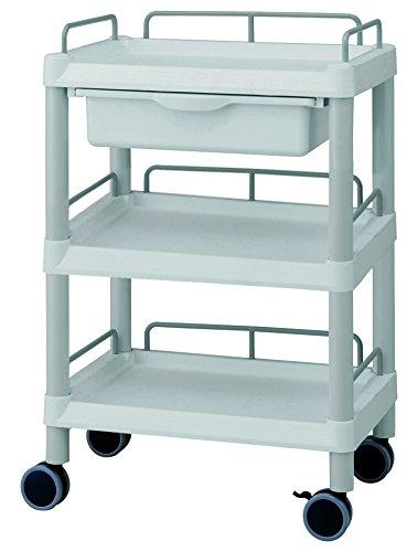 アズワン モバイルイ-ジ-カ-ト(ガ-ド枠付き:グレ-) 3段 532×368×855 引出ありNC3-6639-013-6639-04