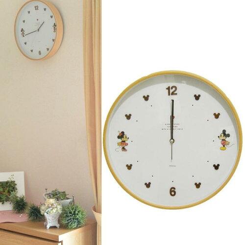Disney(ディズニー) ディズニー ウッドパーツクロック 壁掛け時計 ミッキー＆ミニー CLOCK63605 (1094409)
