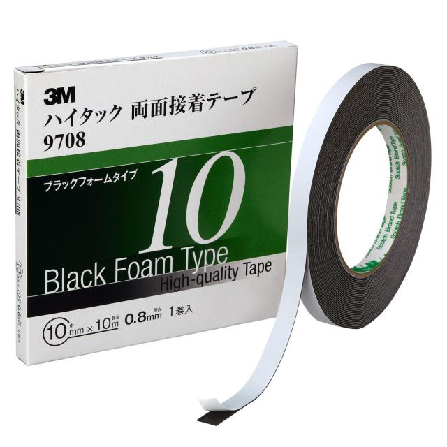 3M スリーエム 970810AAD 3M ハイタック両面接着テープ 9708 10mmX10m 黒 1巻入り 9708 10 AADの通販は ...