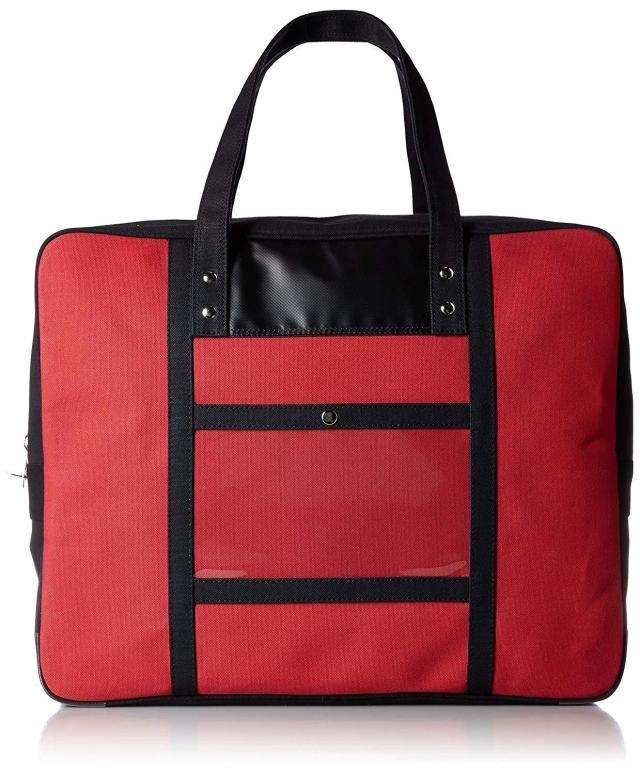 SANEI 帆布メール用ボストン(LL)馬蹄錠金具付 赤