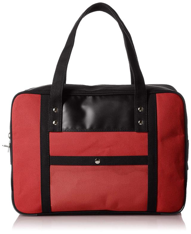 SANEI 帆布メール用ボストン(M)馬蹄錠金具付 赤