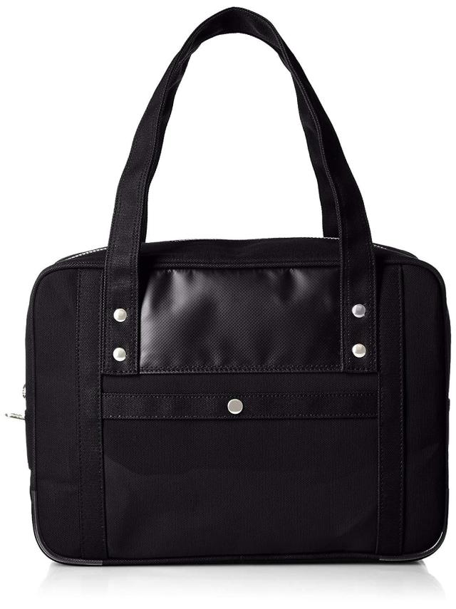 SANEI 帆布メール用ボストン(S)馬蹄錠金具付 黒