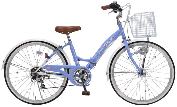 池商 ジュニアサイクル24・6SP・LEDライト付/折畳 ブルー MD-804FBL【九州・四国・北海道・沖縄及び離島、日本国外は配達不可】【沖縄・離島への配送不可】