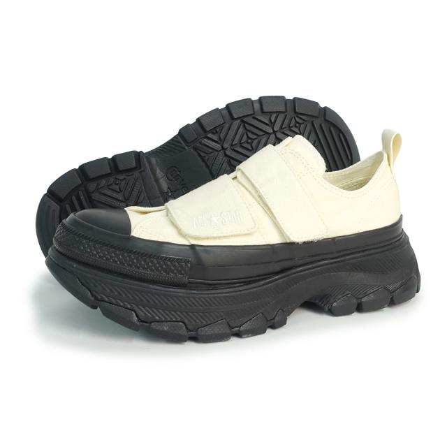 コンバース CONVERSE スニーカー 厚底 メンズ レディース オールスター トレックウエーブ V-2 OX エクリュ/ブラック ALL STAR TREKWAVE ベルクロ