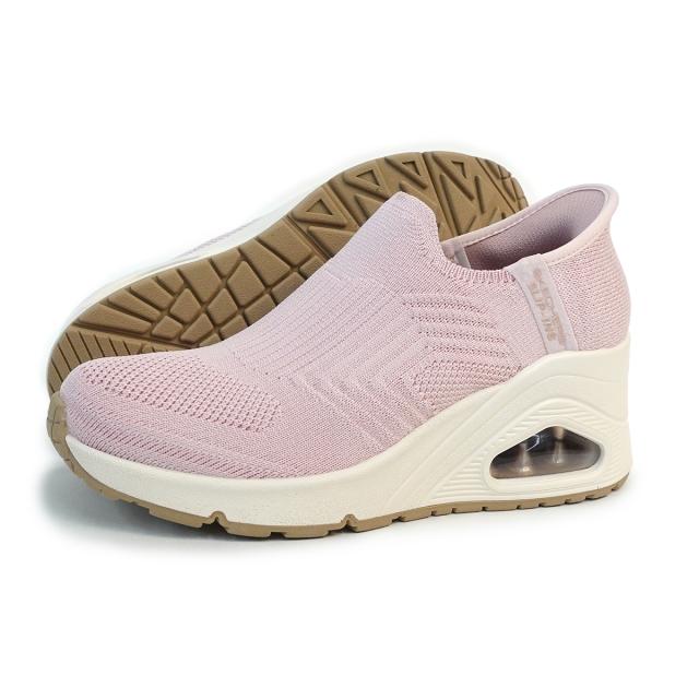 SKECHERS スケッチャーズ スニーカー レディース スリップインズ ウノ ウェッジ  キッキング ニット 177523 BLSH ブラッシュピンク SLIP-INS ハンズフリー