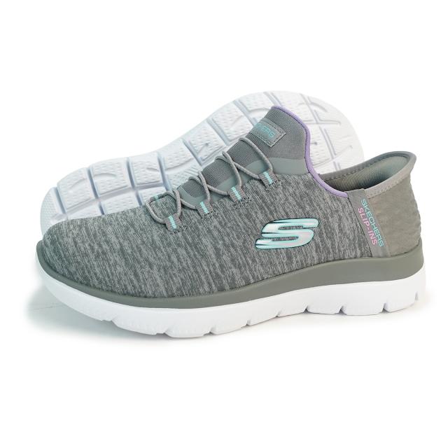 SKECHERS スケッチャーズ スニーカー レディース スリップインズ スリッポン サミッツ ダズリング ヘイズ SUMMITS GYMT 149937W グレー/マルチ