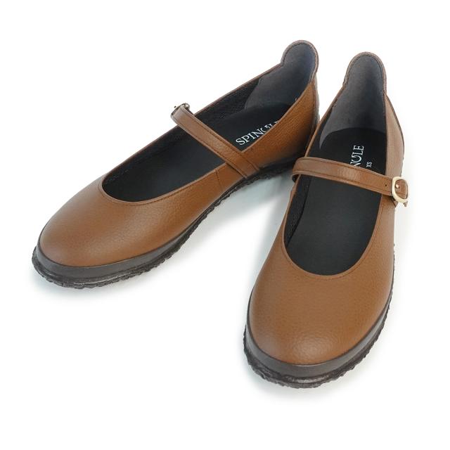 スピングル SPINGLE スニーカー パンプス レディース ストラップシューズ SP-1824 ダークブラウン フラットシューズ　スピングルムーブ