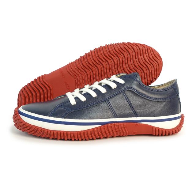 SPINGLE スピングル スニーカー メンズ レディース ローカット SP-1066 Navy/Red ネイビー/レッド カンガルーレザー 日本製 スピングルムーブ 広島