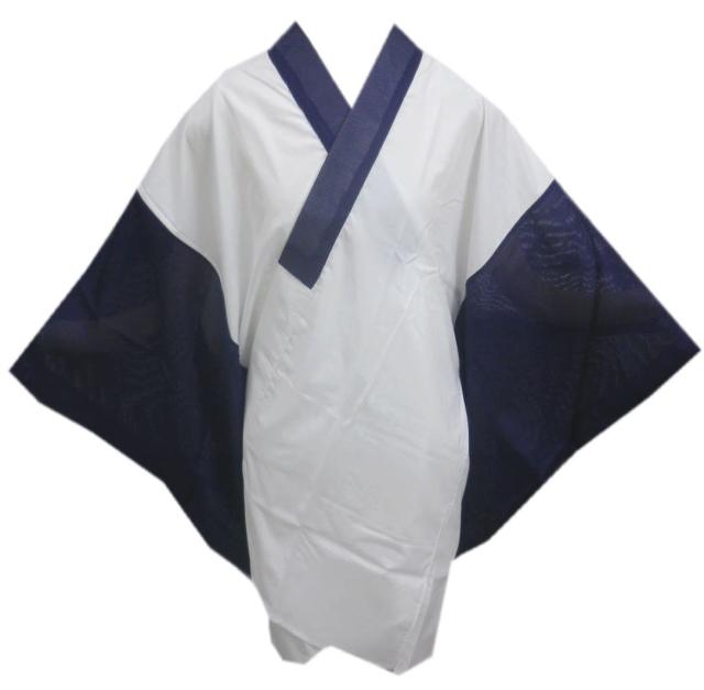 長襦袢 長地袢 メンズ 男性 夏用 絽 洗える 白色地白衿 M L LL